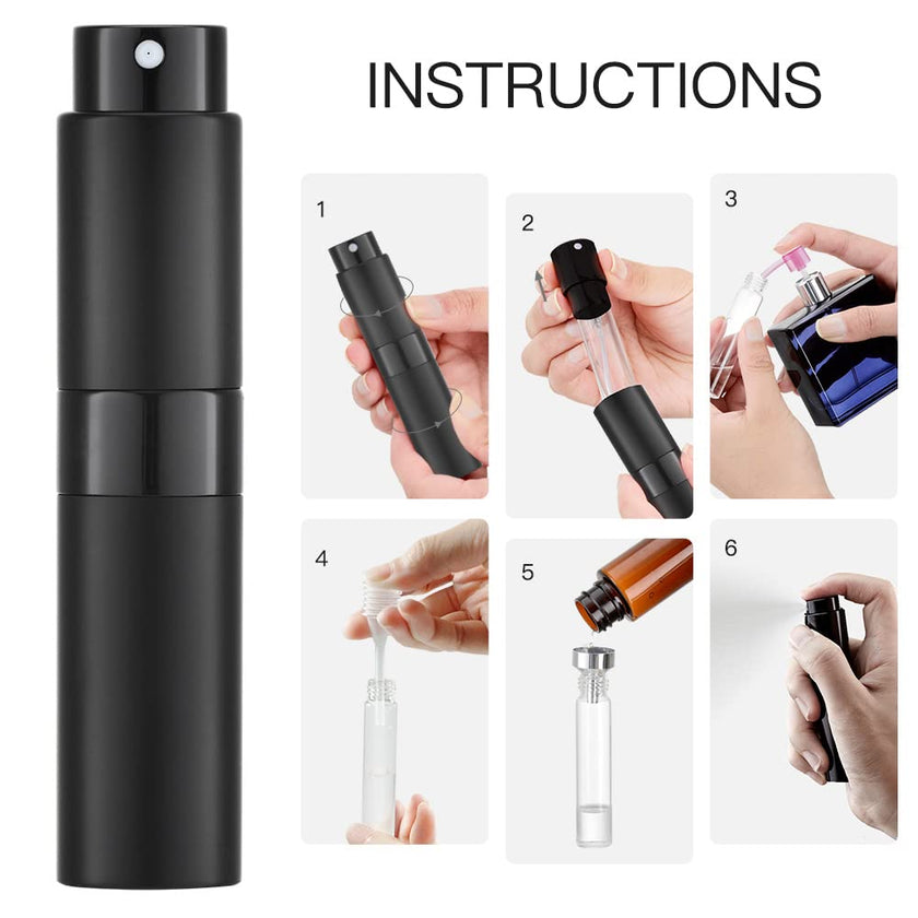 Travel perfume atomizer refillable, small spray bottle 8ML – 91minis